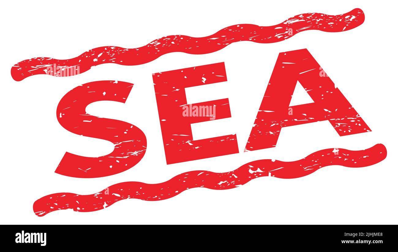 SEA text written on red lines stamp sign Stock Photo - Alamy