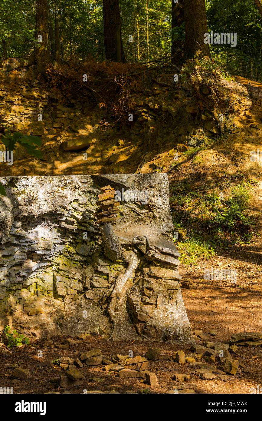 "Echo" by Annie Cattrell; Forest of Dean Sculpture Trail Stock Photo ...