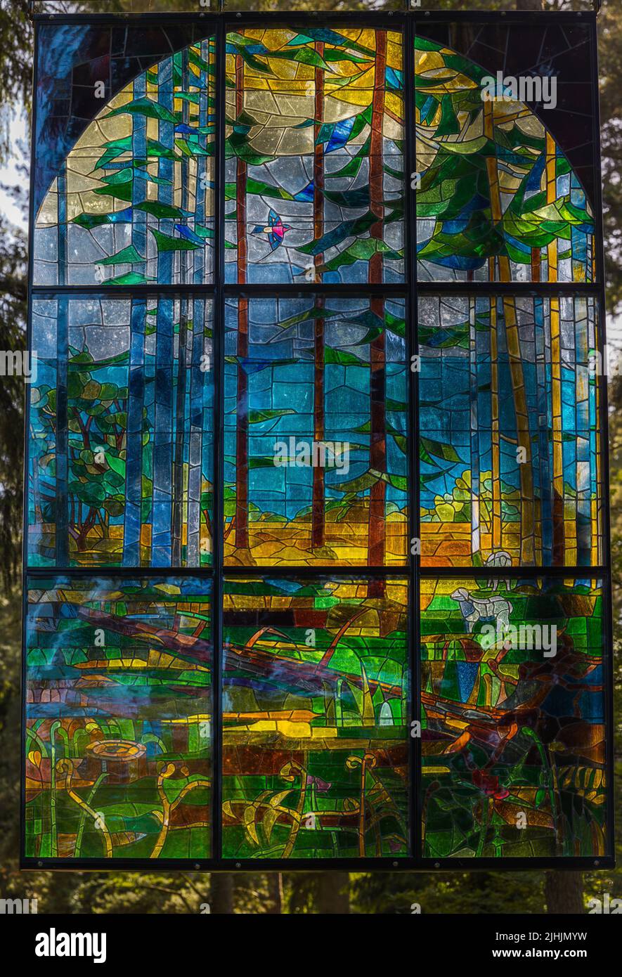 "Cathedral" by Kevin Atherton; Forest of Dean Sculpture Trail Stock ...