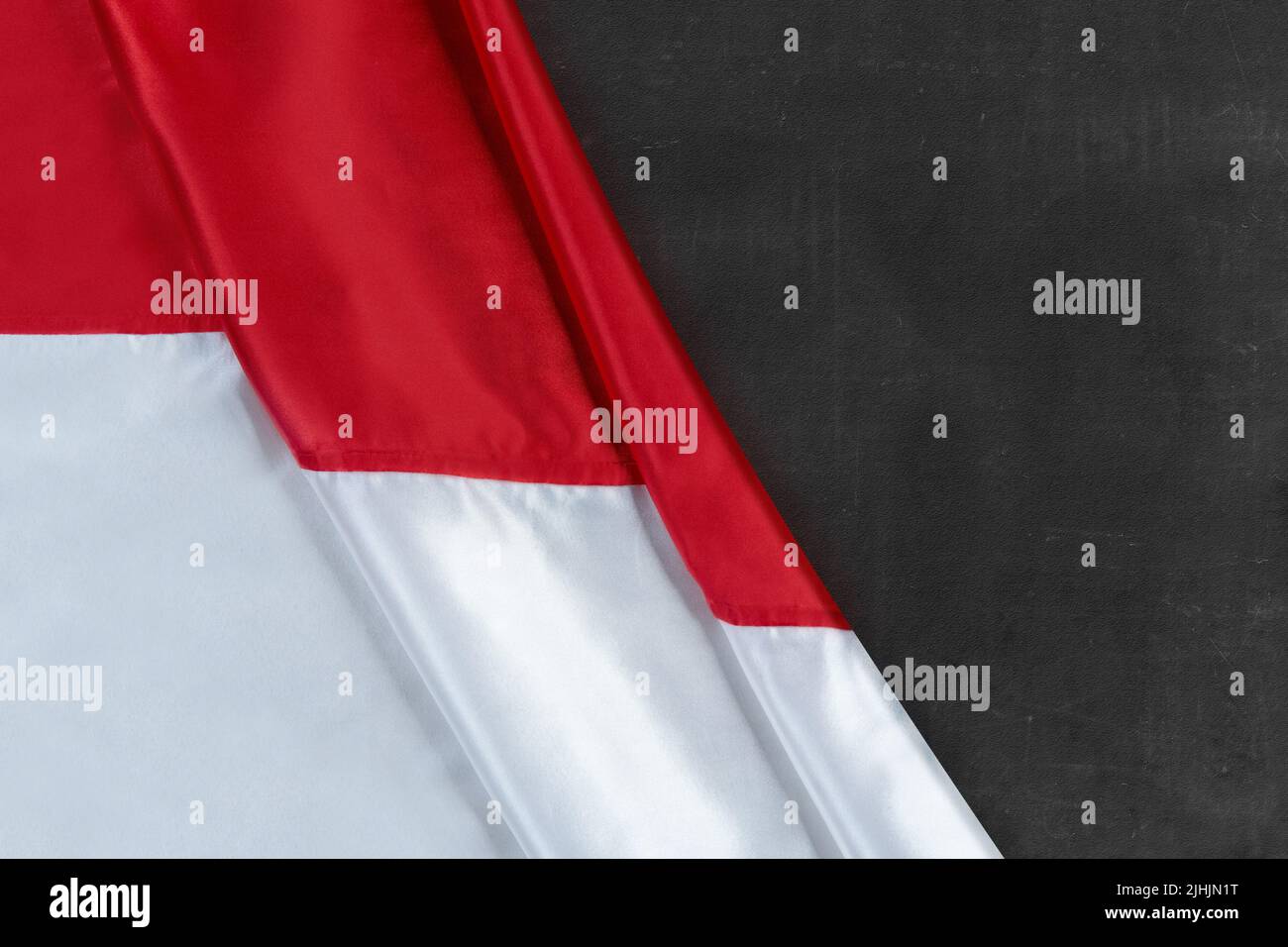 Red and white flag with a black background. Indonesian independence day ...