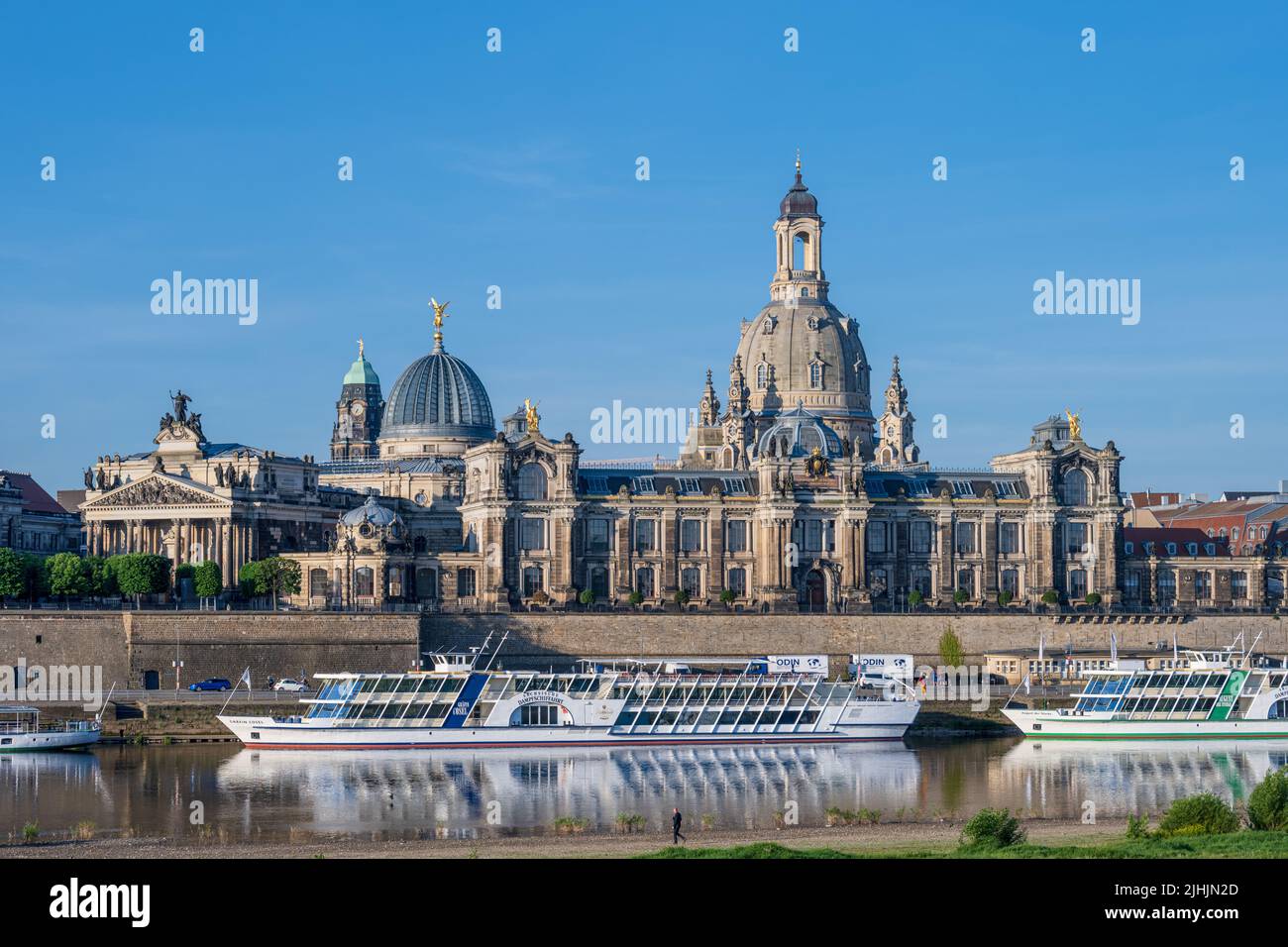 Dresden, Germany, May 2022 Baroque Dresden with the Brühlsche Terrasse ...