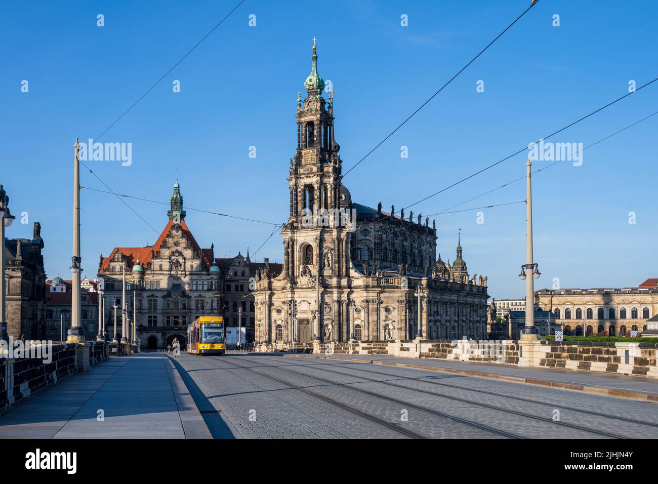 Dresden, Germany, May 2022 Dresden View over the deserted Augustus ...