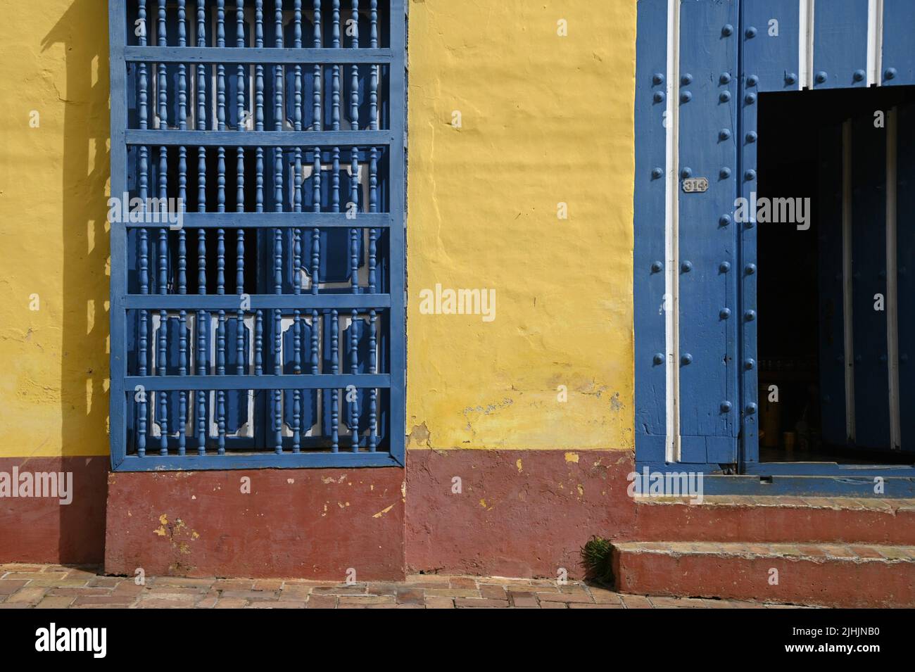 Old Colonial building window with authentic barrotes the old typical ...