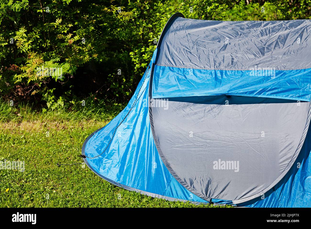Blue and grey tent hi-res stock photography and images - Alamy