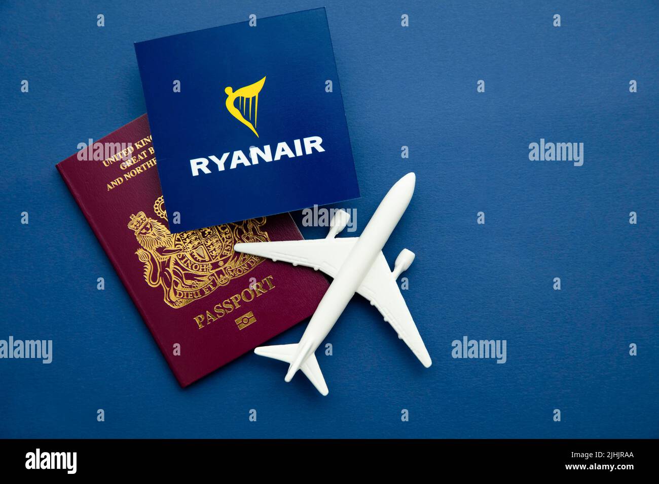 LONDON, UK - July 2022: Ryanair airline company logo. Ryanair are a ...