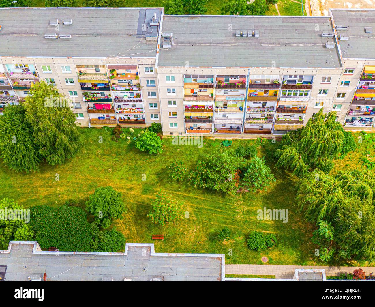Aerial drone view of residential buildings Stock Photo - Alamy