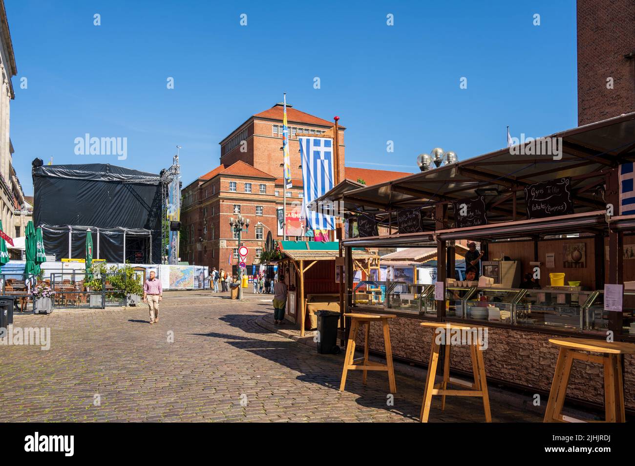 Kiel, Germany, June 2022 - Kiel Week 2022 early in the morning, a ...