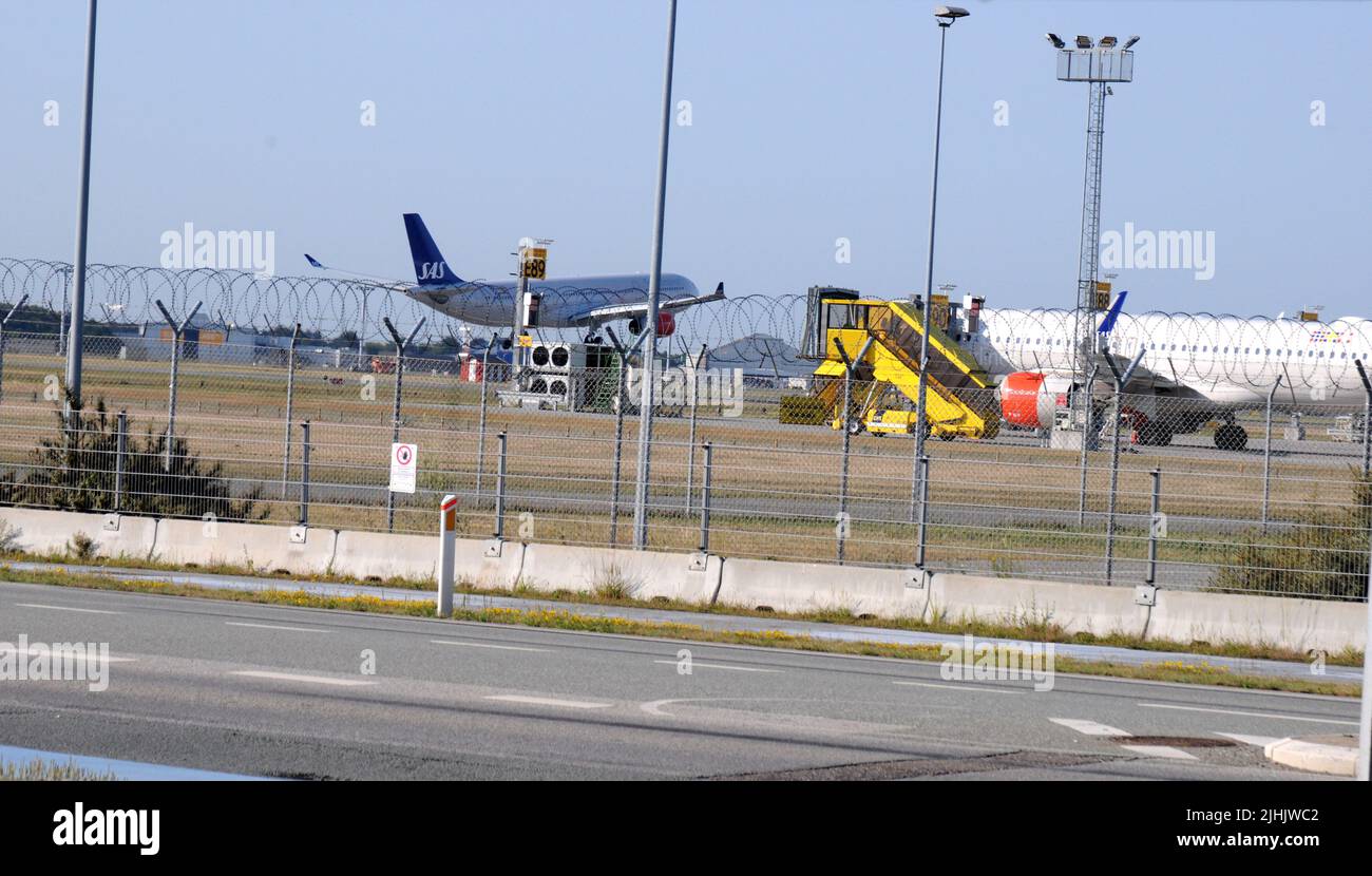 Kastrup/Copenhagen/Denmark/19 July 2022/SAS airliens flight park at ...