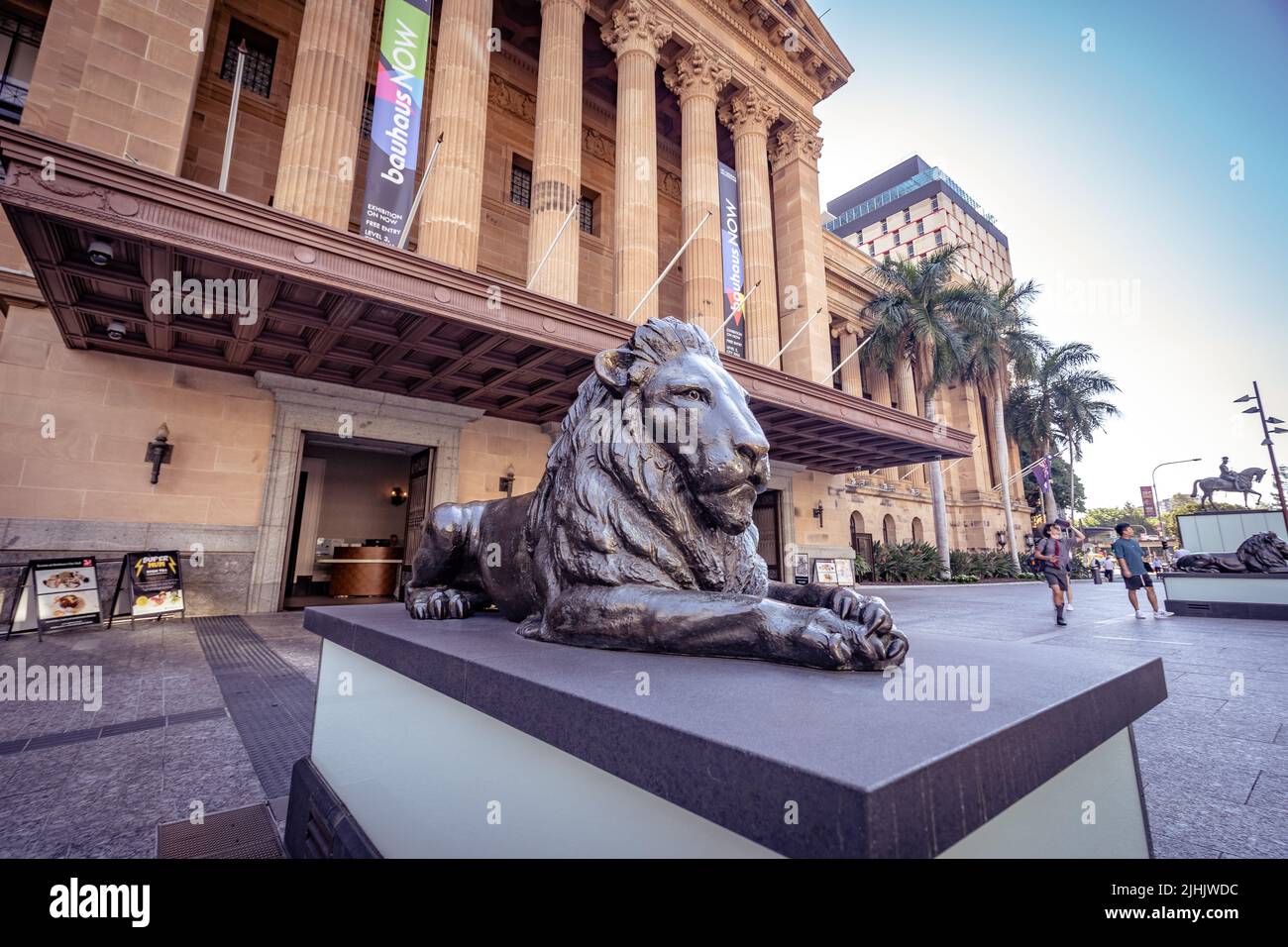 Brisbane, Australia - Lion sculpture in front of the Brisbane City Hall ...