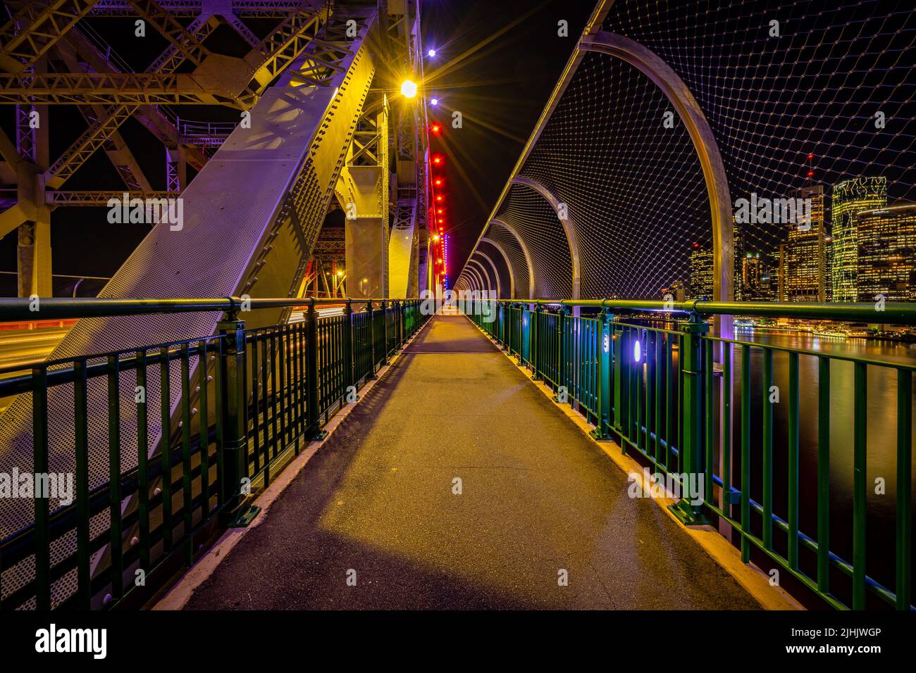 Walking path across the Story bridge in Brisbane, Australia Stock Photo ...
