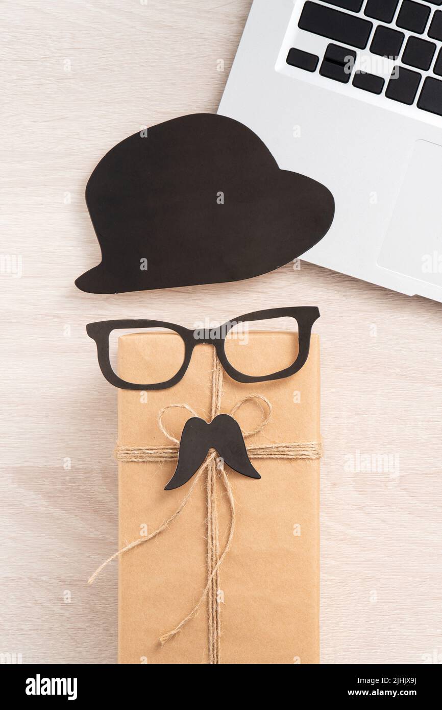 Father's day gift idea background design concept with gift box on ...