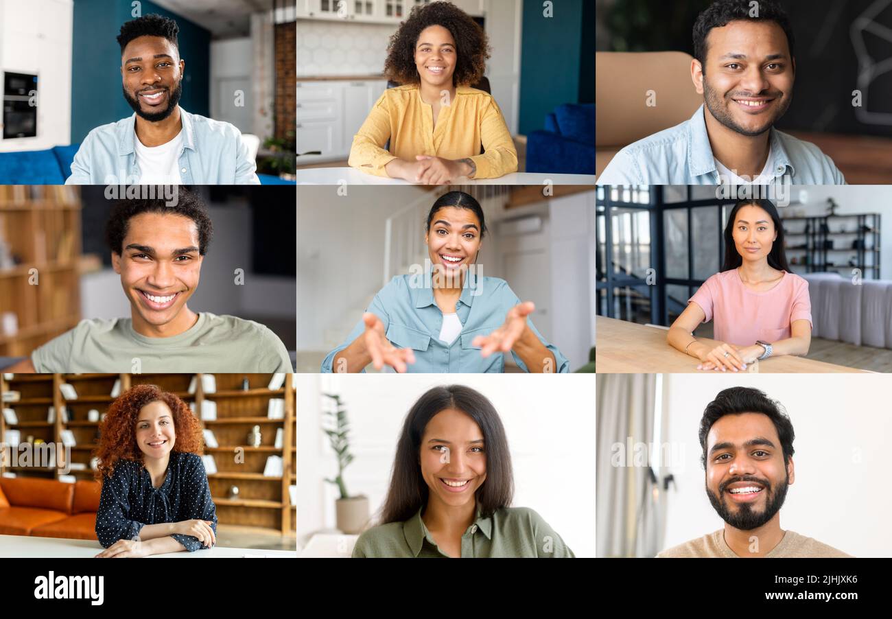 Brainstorm on the distance. Diverse work team communication on the ...