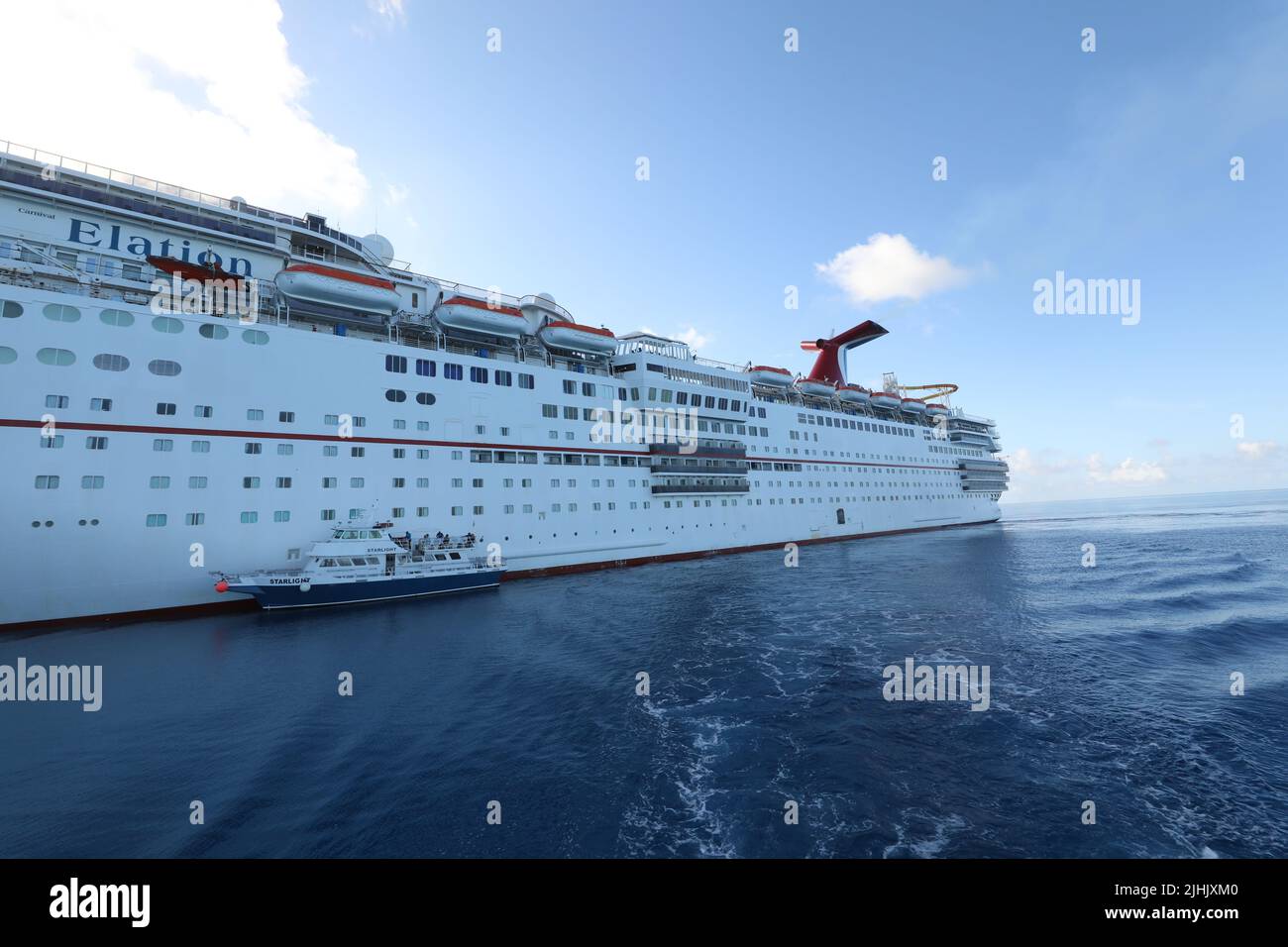 Carnival Elation cruise ship arrive atprimcess cay port. Carnival ...
