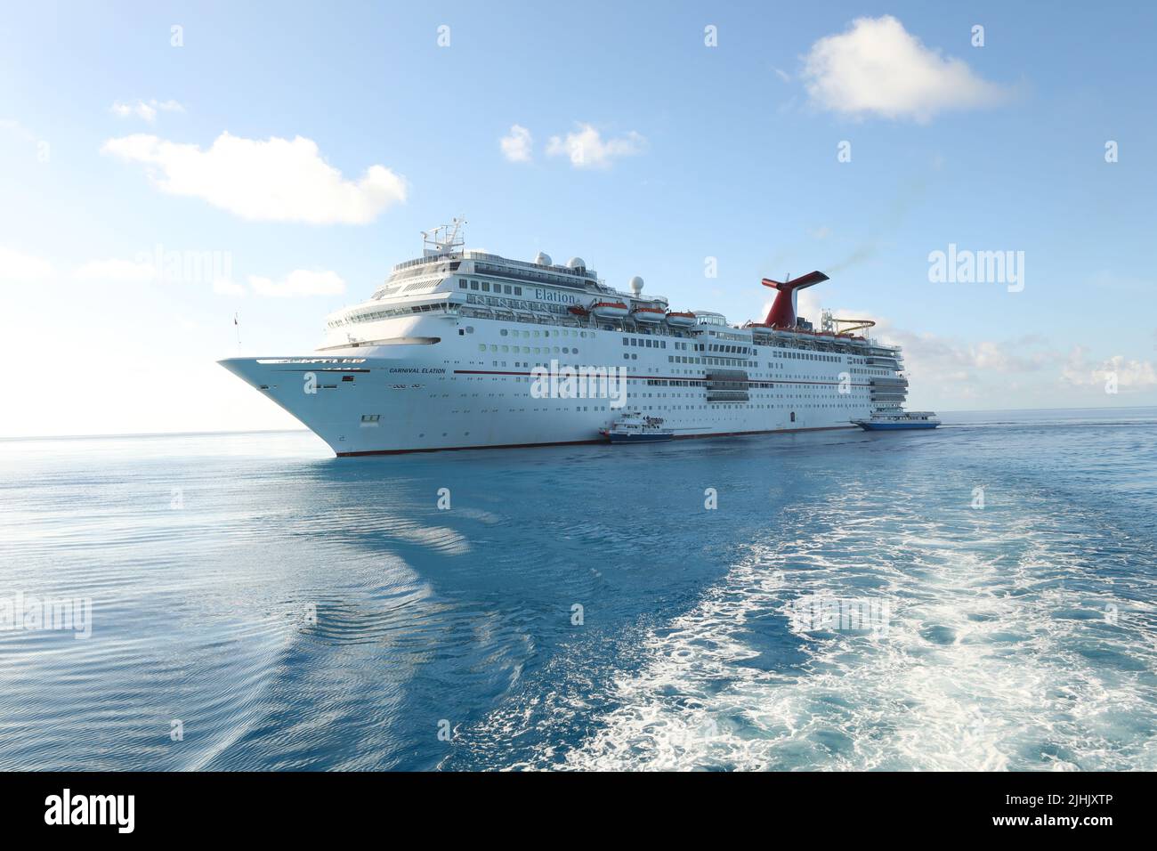 Carnival Elation cruise ship arrive atprimcess cay port. Carnival ...