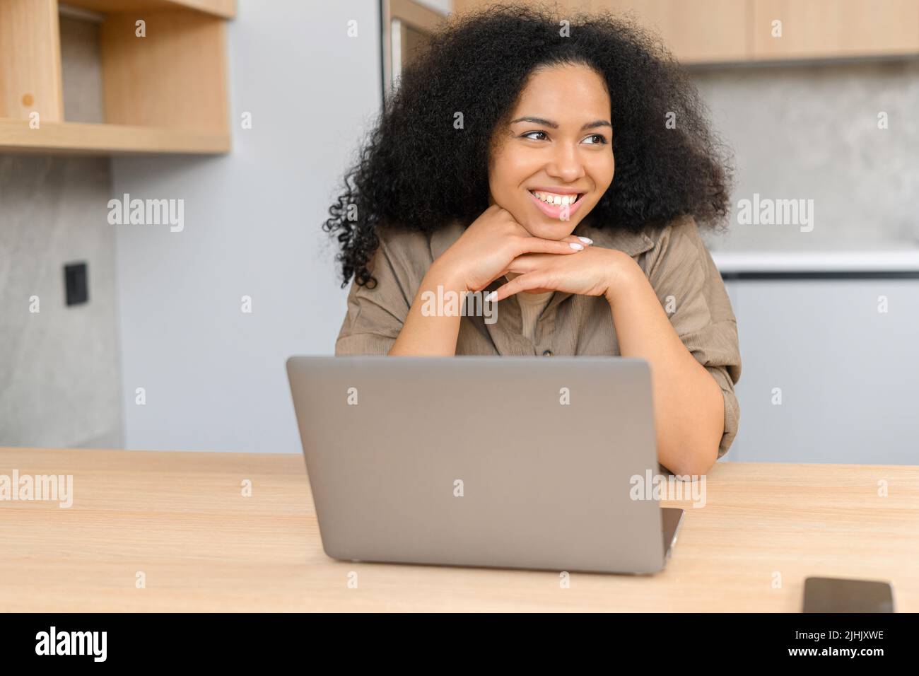 Woman typing laptop biracial hi-res stock photography and images - Alamy