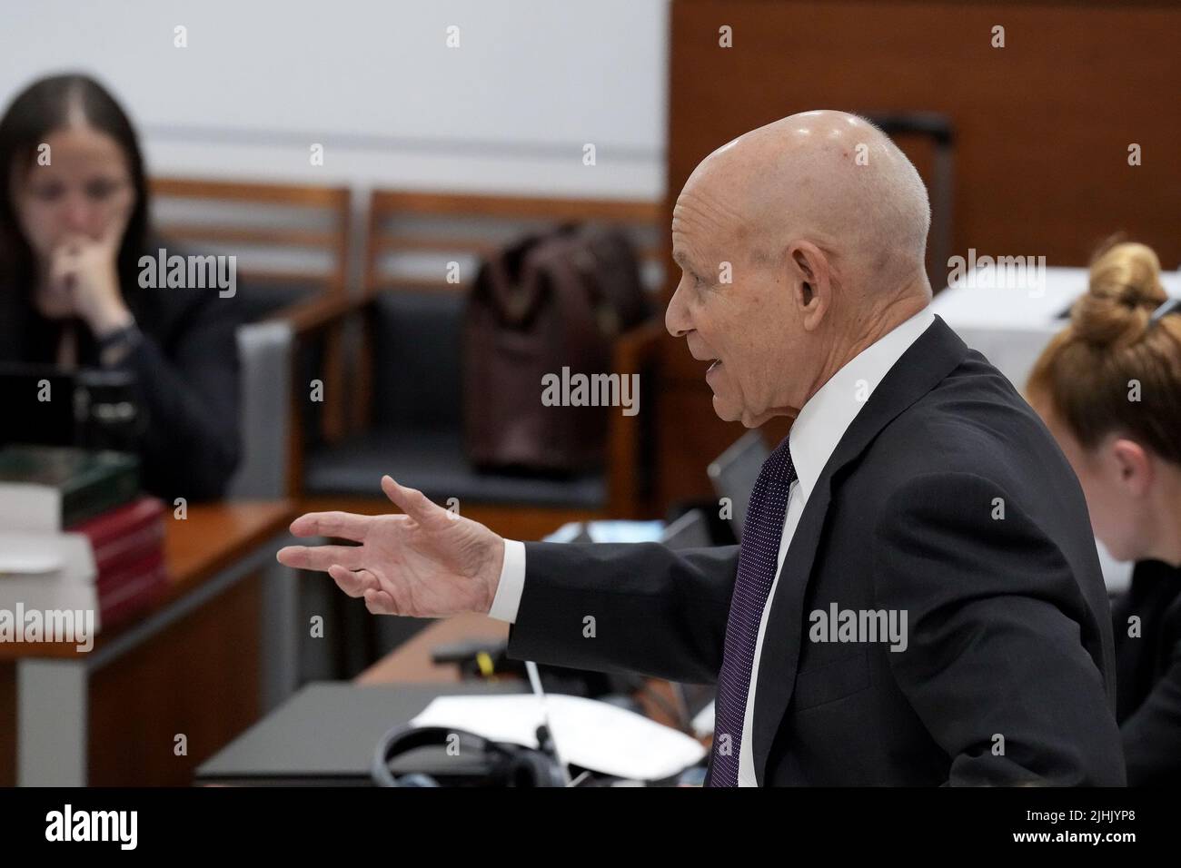 USA. 17th July, 2022. Assistant State Attorney Mike Satz is leading the ...