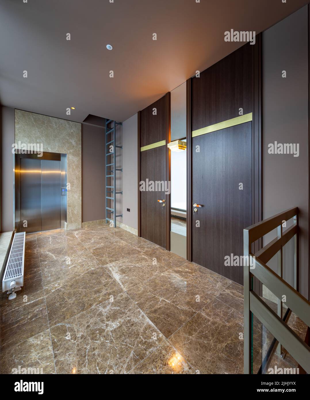 Modern interior of entrance hall in luxury residential apartment ...