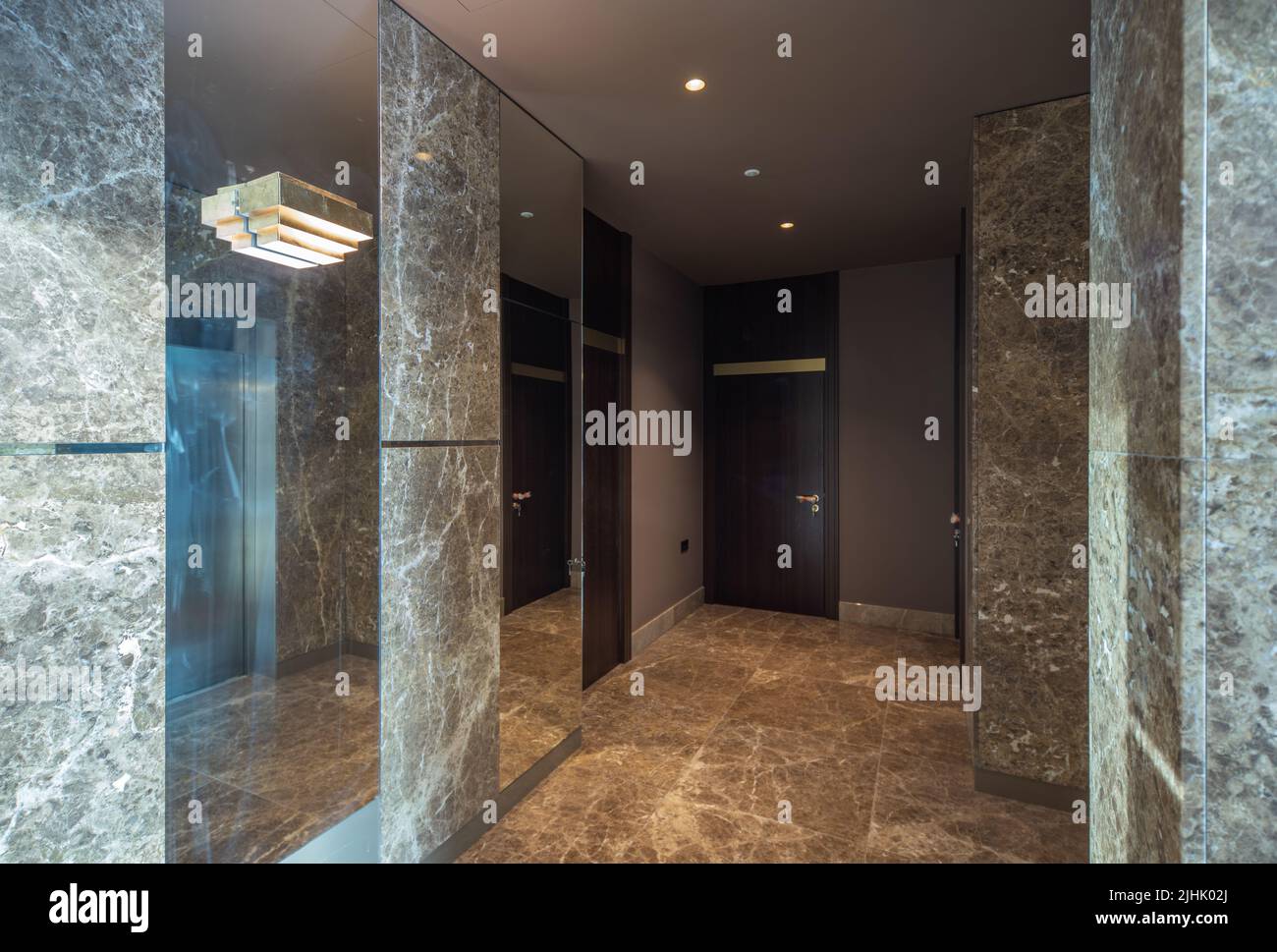 Modern interior of entrance hall in luxury residential apartment ...