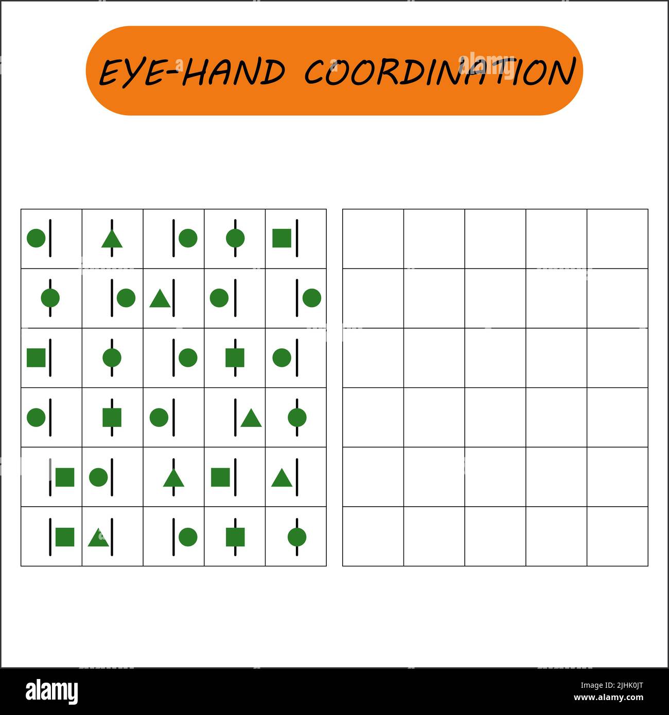 Eye-hand coordination dot graph exercise Stock Photo - Alamy