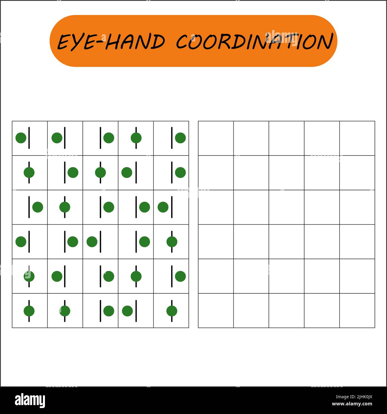 Eye-hand coordination dot graph exercise Stock Photo - Alamy