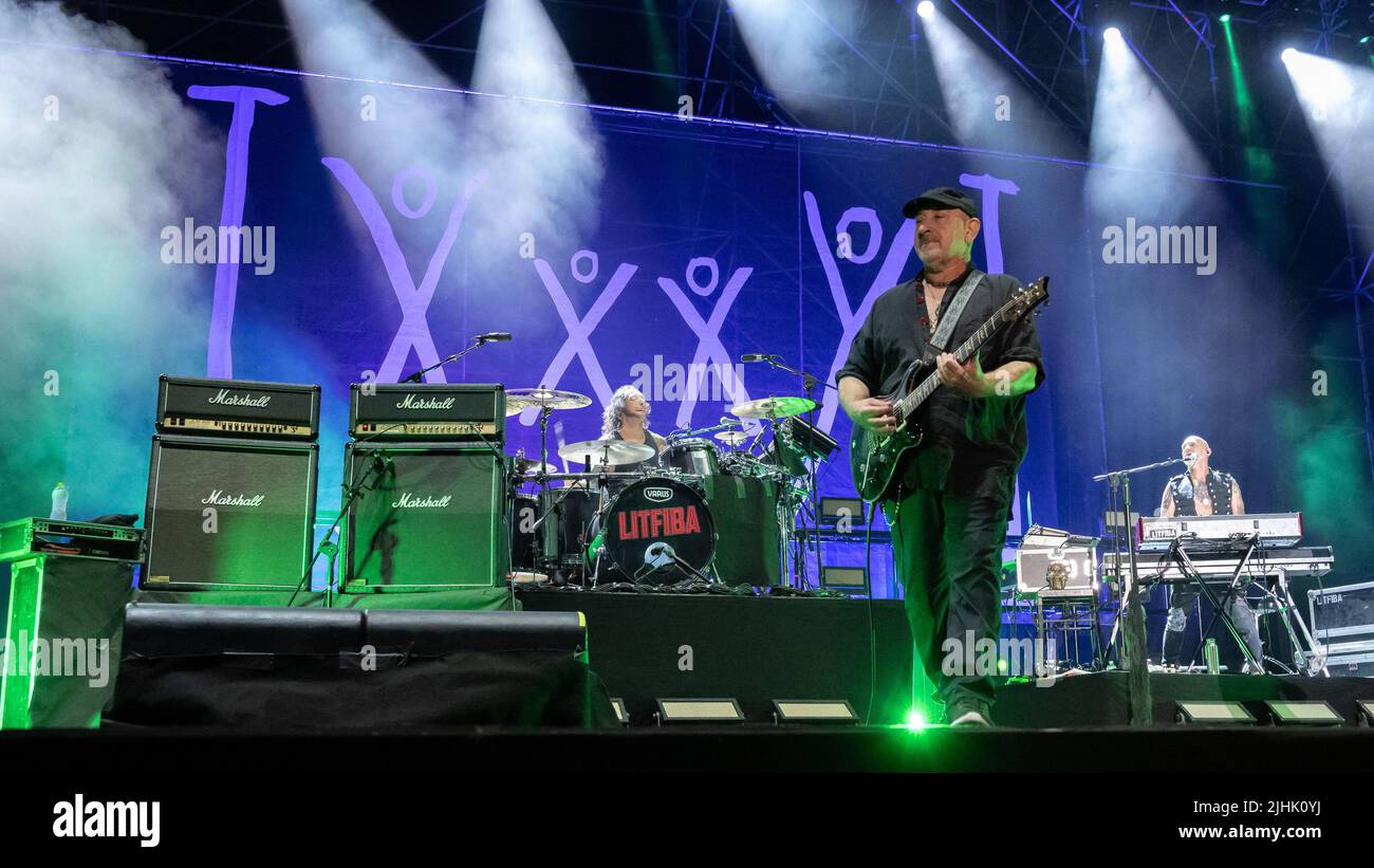 Concert of Italian band "Litfiba" at Ippodromo delle Capannelle in Rome ...