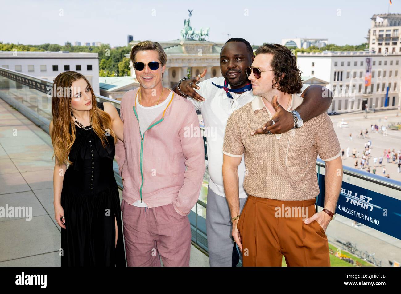 Berlin, Germany. 19th July, 2022. Joey King (l-r), U.S. actress, Brad ...