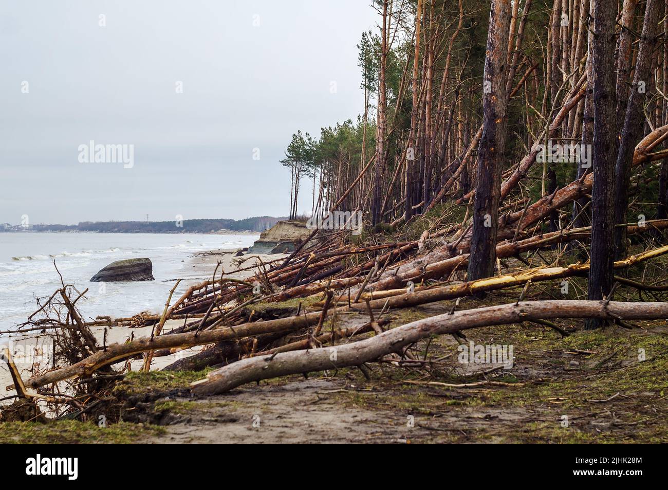 The devastation after the storm. Consequences of the sea storm ...