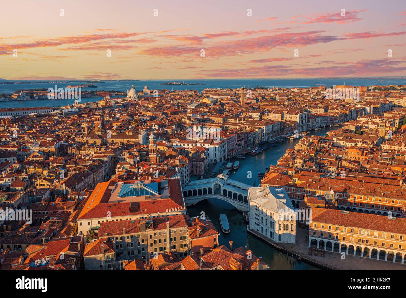 Amazing rooftop skyline of Venice at dusk Stock Photo - Alamy