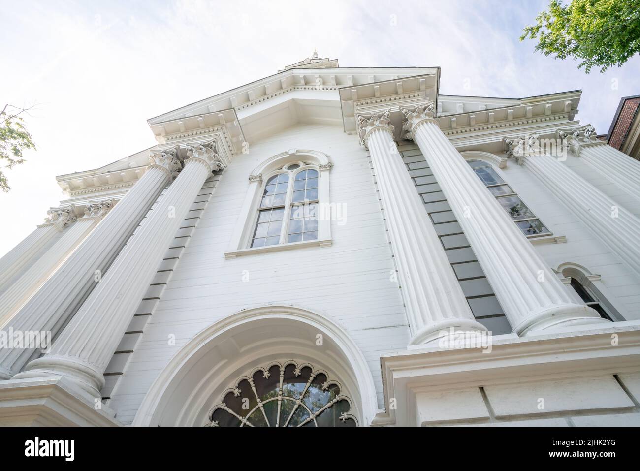 Gothic style White Church Stock Photo - Alamy