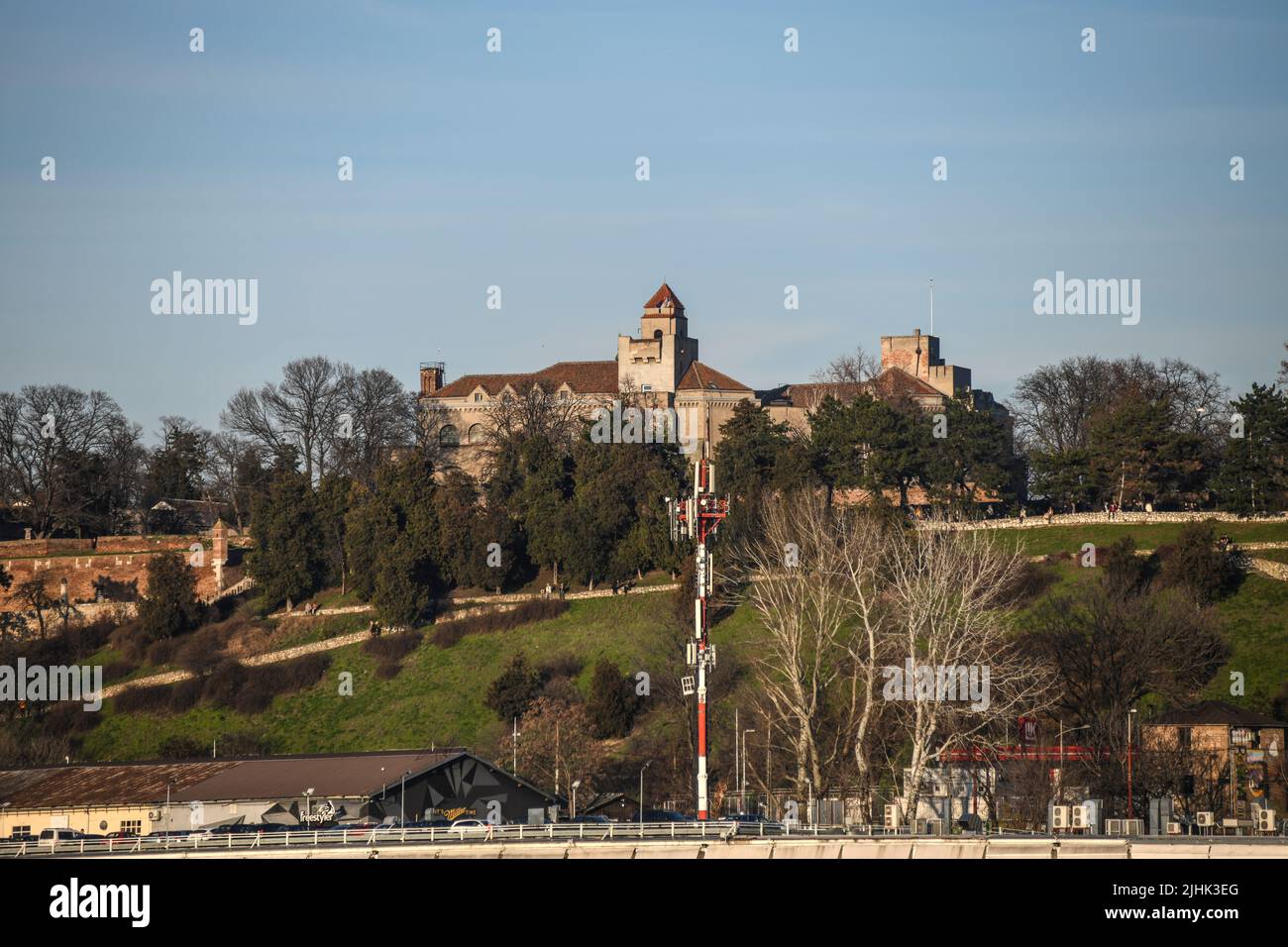Belgrade: View of Kalemegdan fortress. Serbia Stock Photo - Alamy