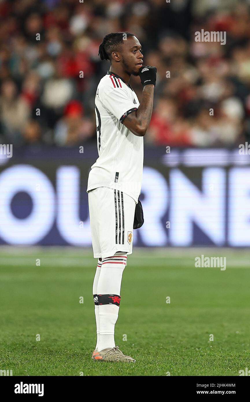 Aaron Wan-Bissaka (29) of Manchester United during the game Stock Photo ...