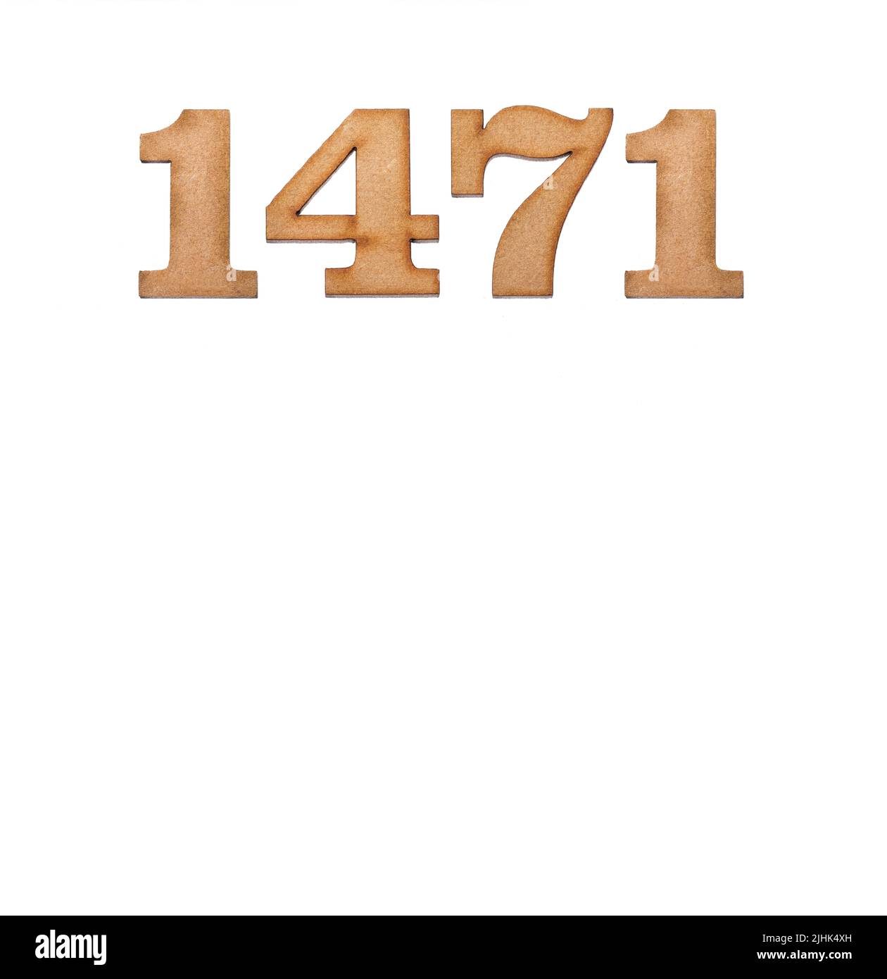 Number 1471 in wood, isolated on white background Stock Photo - Alamy