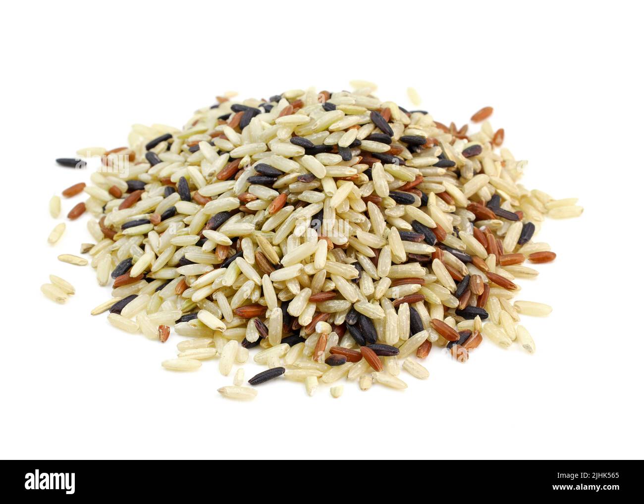Pile of Organic rice close up. Mixed rice on white background. White ...