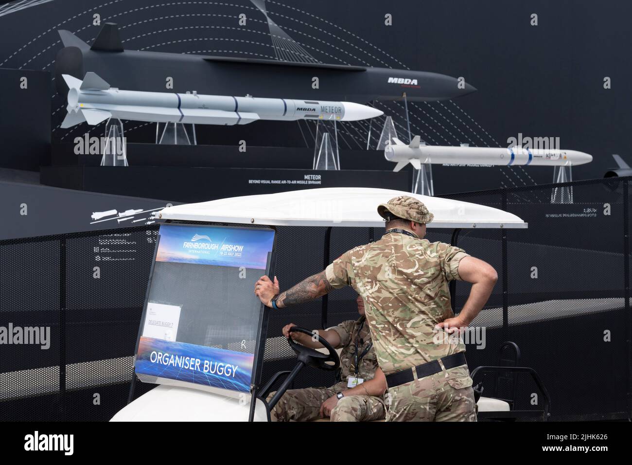 British Army transport drivers outside French Defence company, MBDA ...