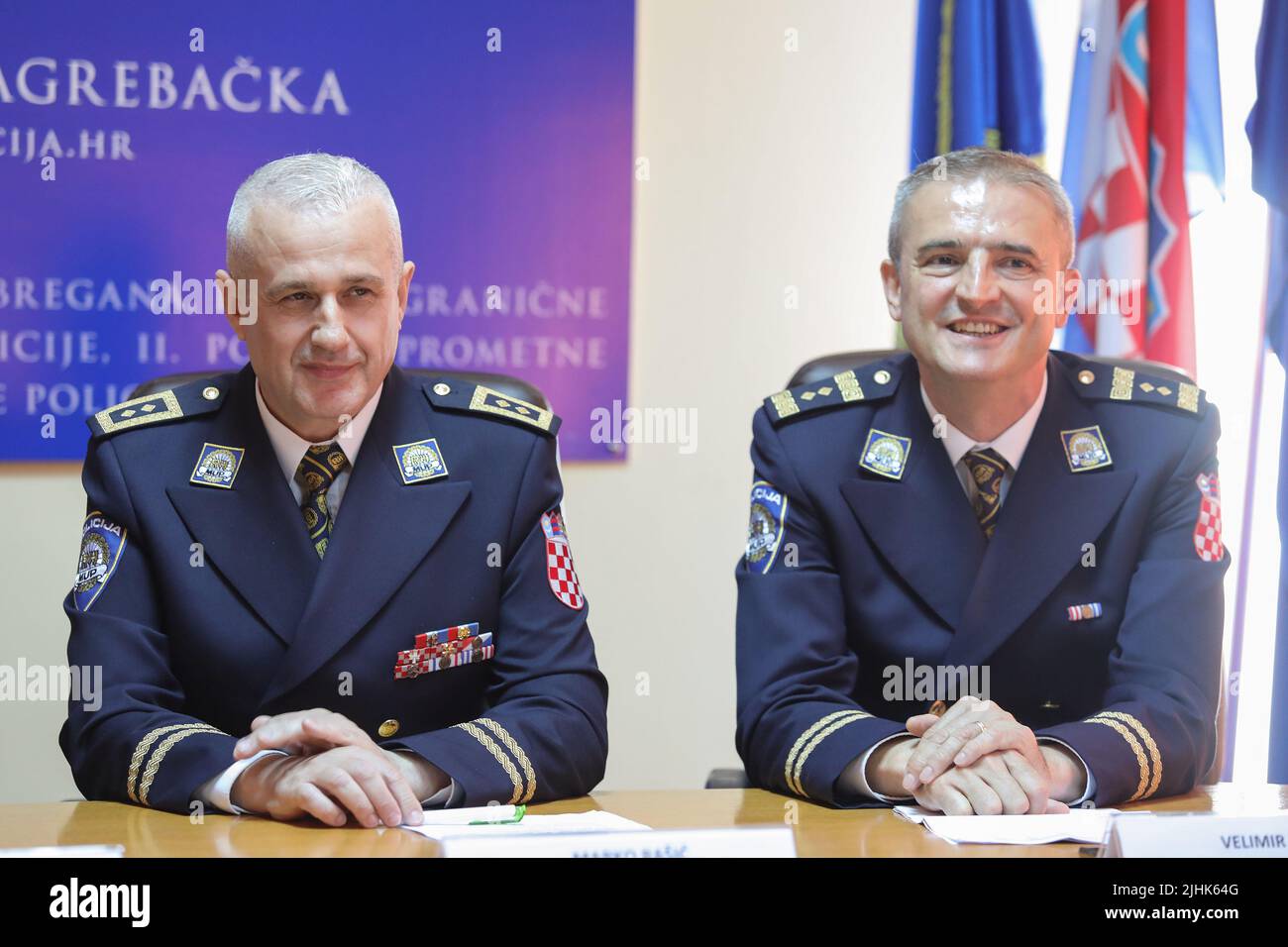 Chief of the Zagreb Police Department Marko Rasic and Head of the ...