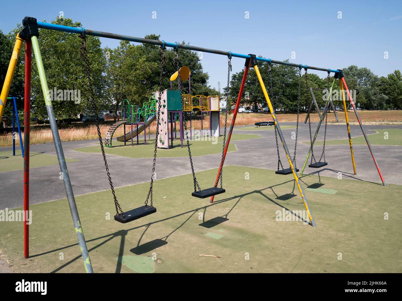 A empty playground in Sandall Park, Doncaster, as temperatures have ...