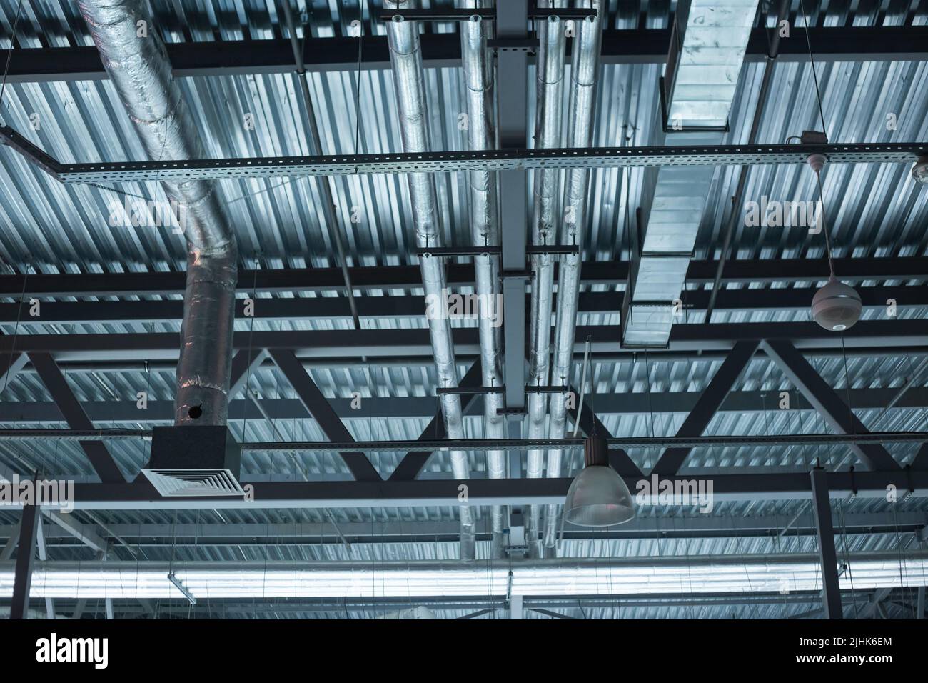 Air conditioning, ventilation ducts and heating pipes of buildings ...