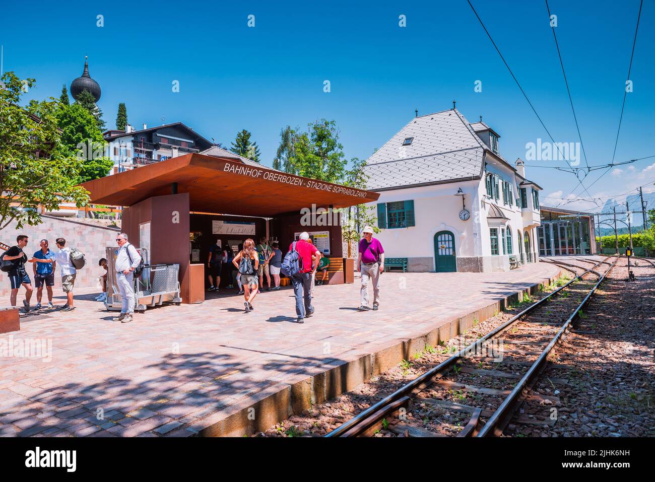 Train station of Ritten railway. Soprabolzano, small and picturesque ...