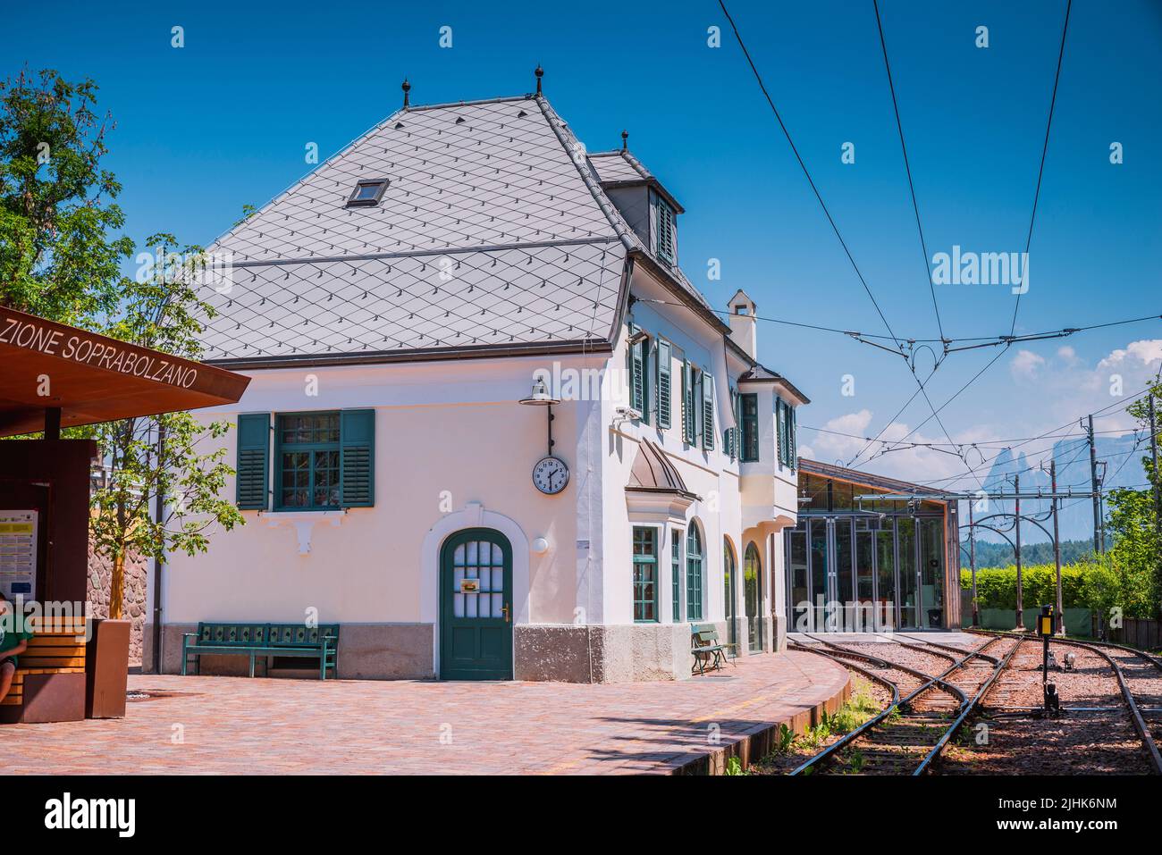 Train station of Ritten railway. Soprabolzano, small and picturesque ...