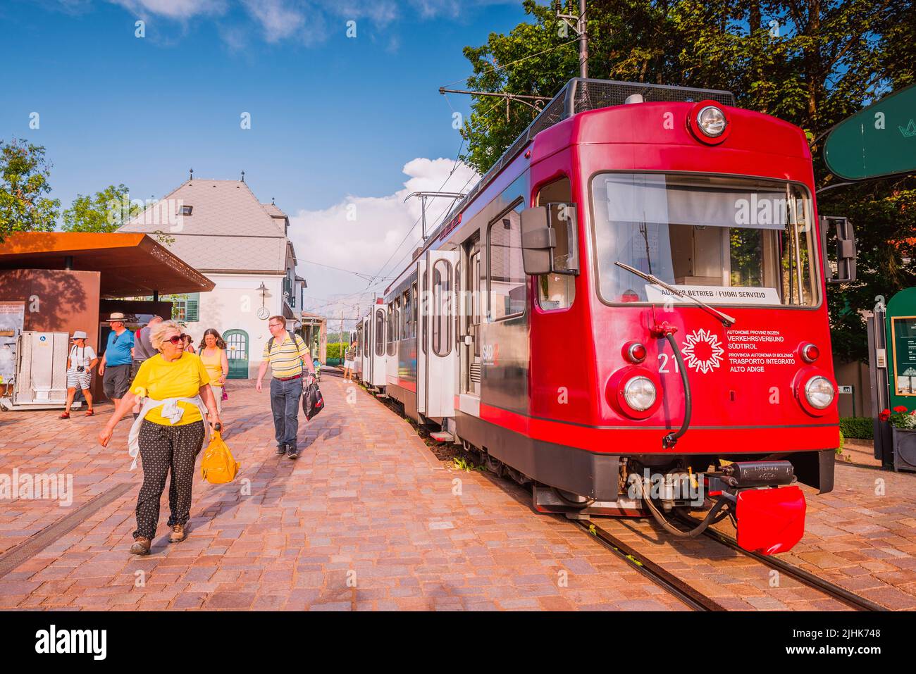 Train station of Ritten railway. Soprabolzano, small and picturesque ...