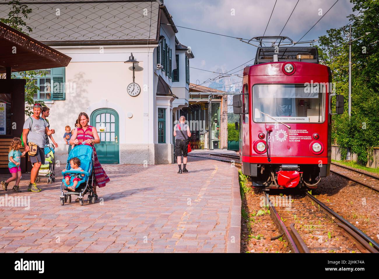 Train station of Ritten railway. Soprabolzano, small and picturesque ...
