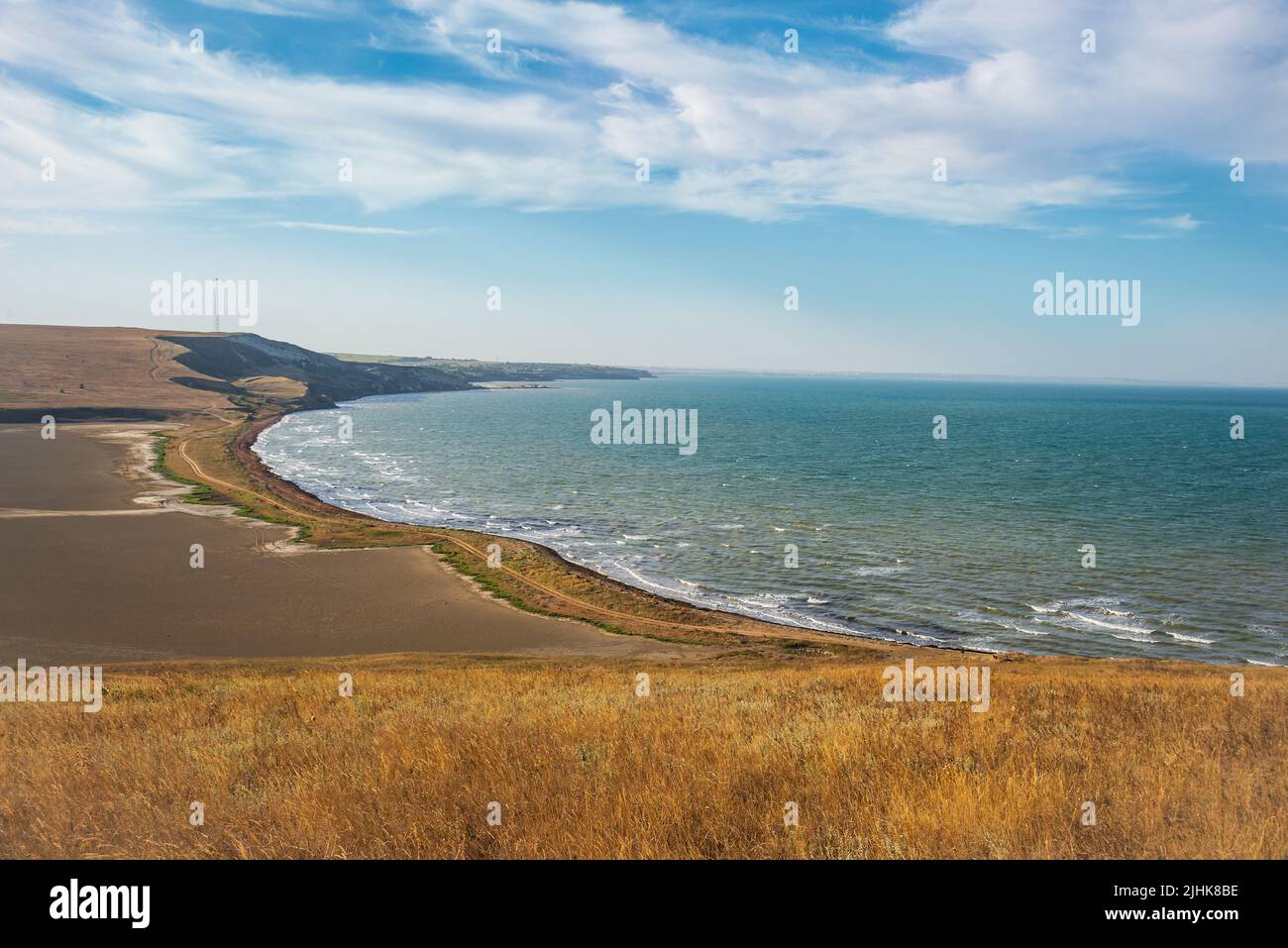 The sea landscape on the Taman Peninsula Stock Photo - Alamy