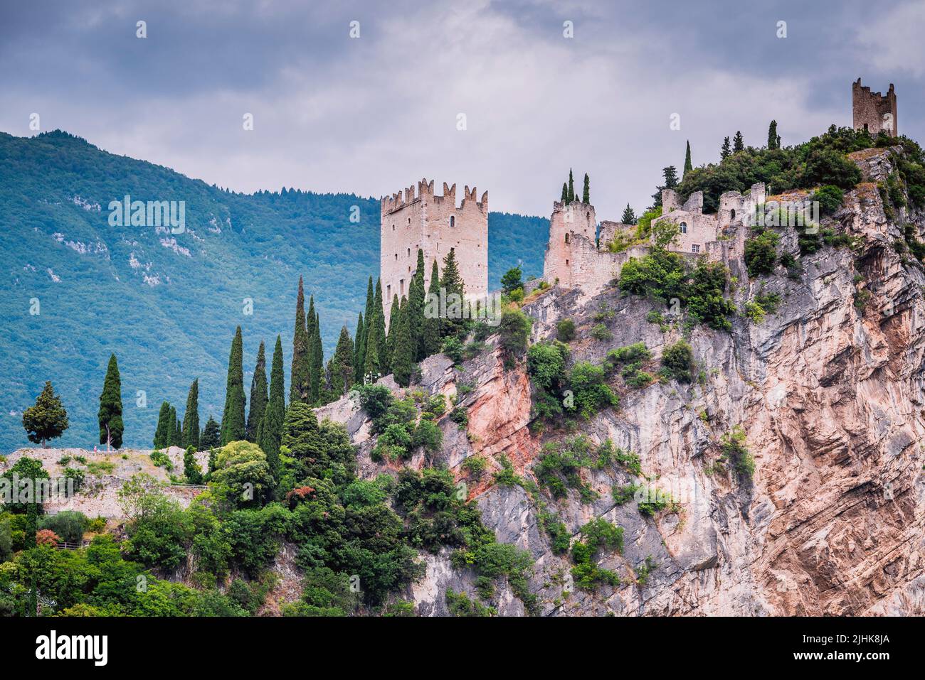 Arco Castle is a ruined castle located on a prominent spur high above ...