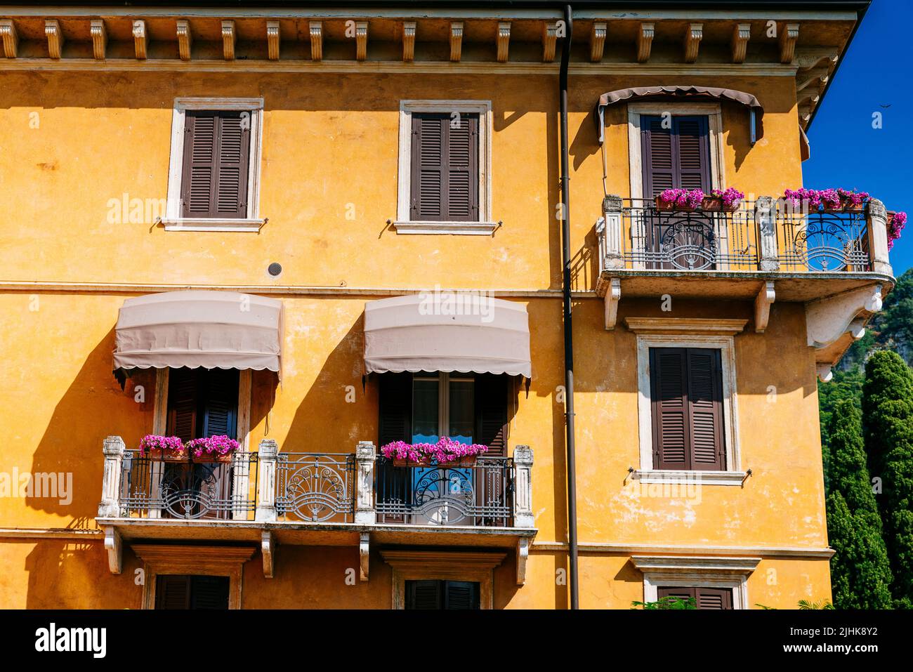 Traditional architecture in a Garda building. Garda is a town and ...