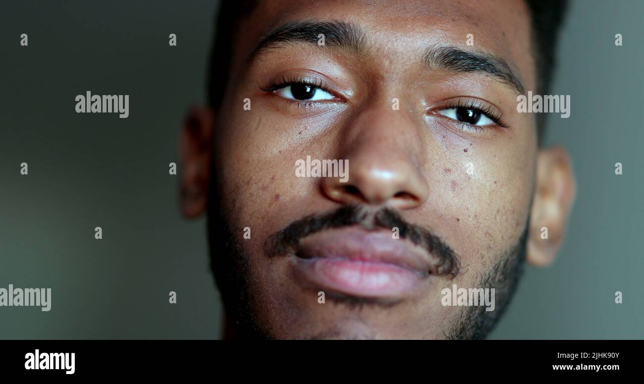 Friendly African american male portrait face close-up Stock Photo - Alamy