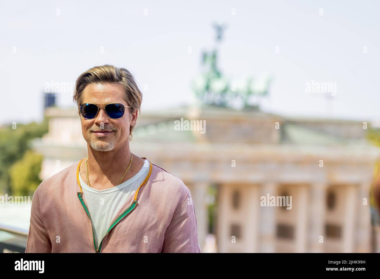 Berlin, Germany. 19th July, 2022. Brad Pitt, U.S. actor, at a photocall ...