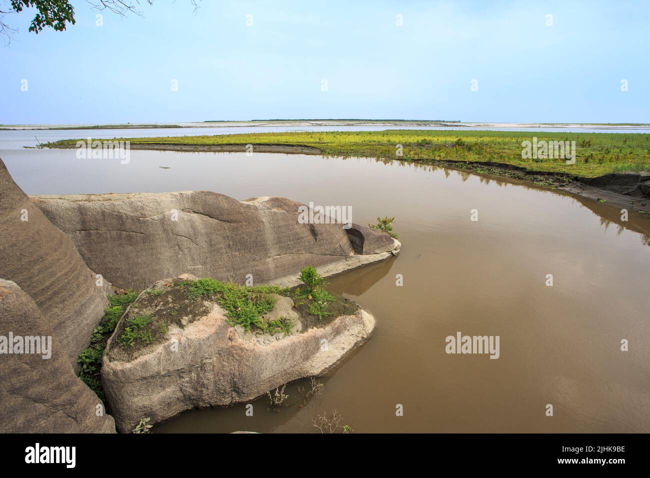 Riverfront of the Brahmaputra River. Kaziranga National Park, Assam ...