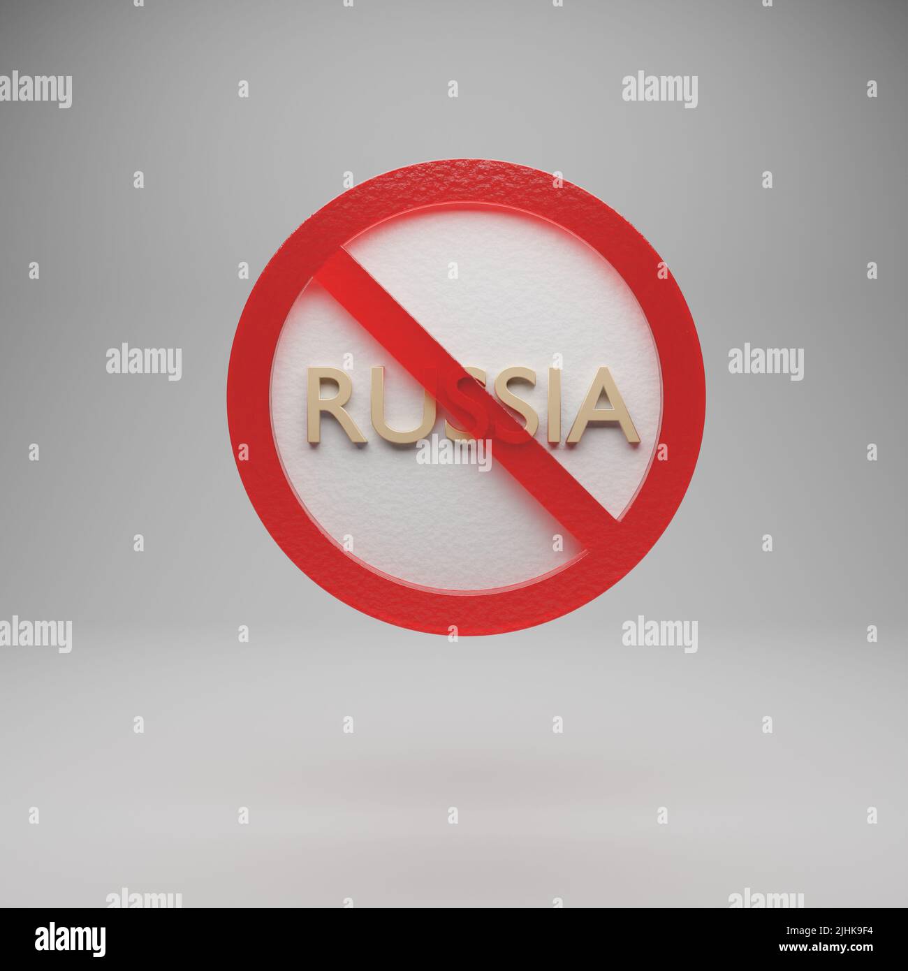 Beautiful abstract illustration Russia Forbidden, prohibiting sign ...