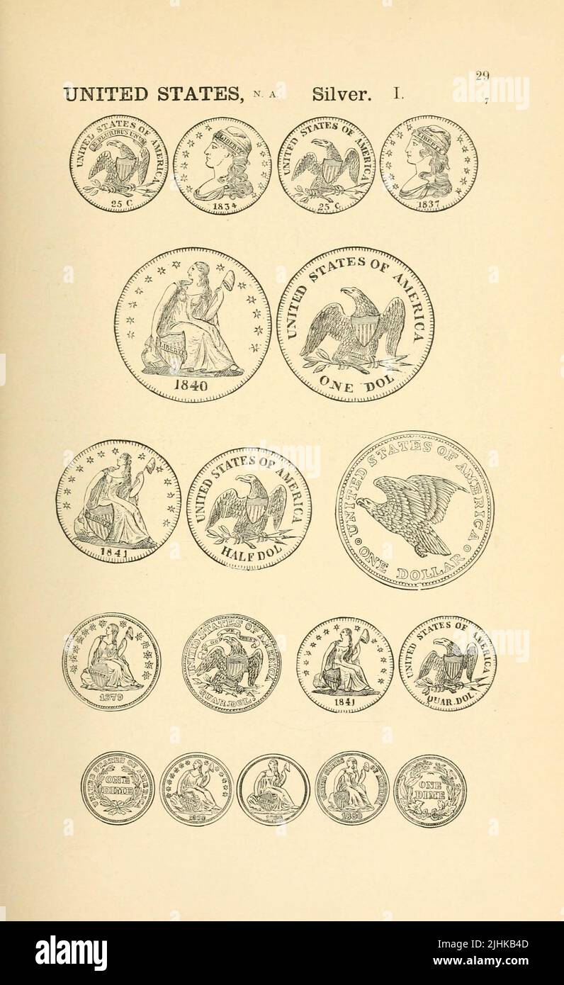 United States Silver Coins from the book Illustrated encyclopaedia of ...
