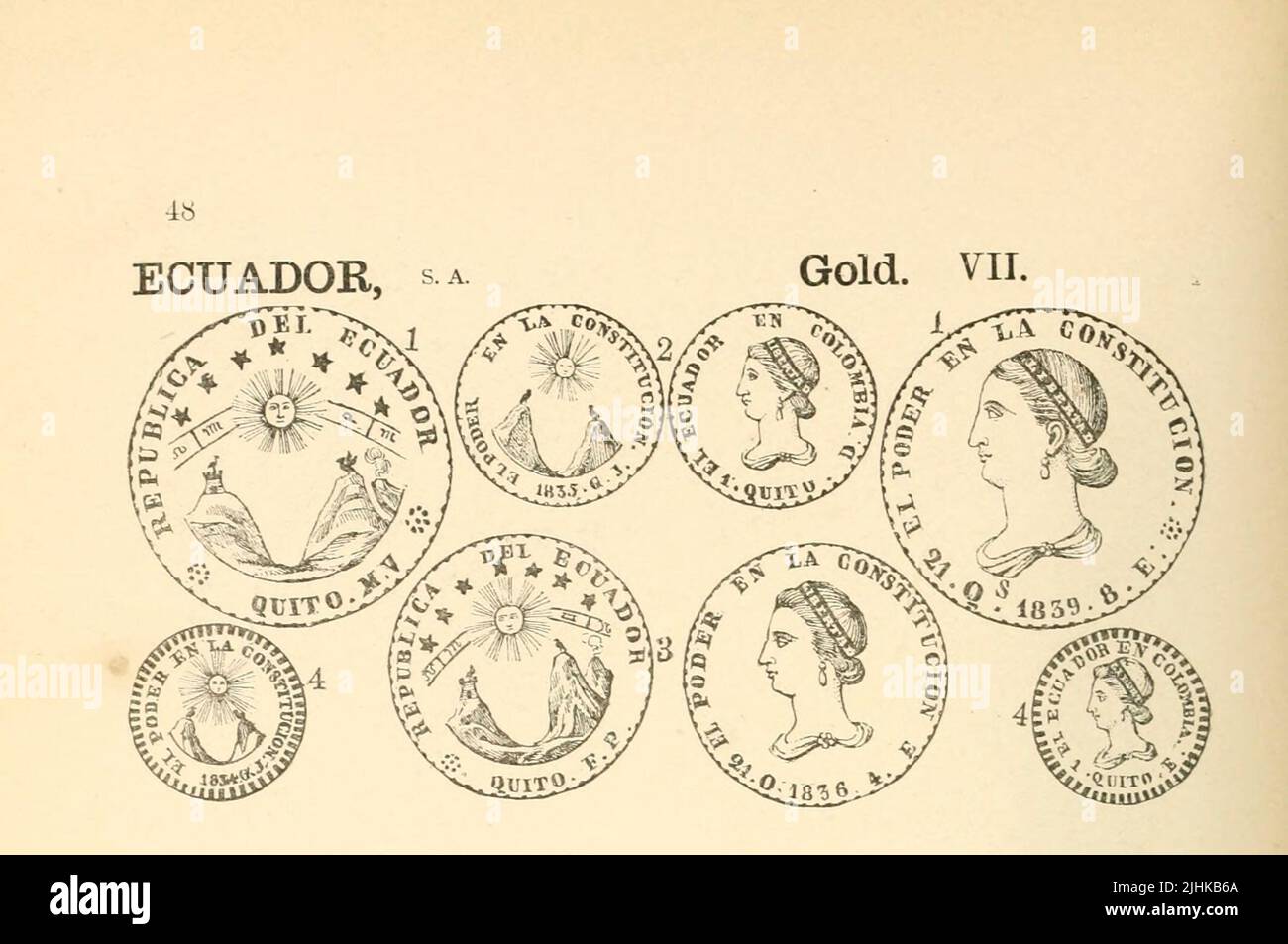 Ecuador gold Coins from the book Illustrated encyclopaedia of gold and ...